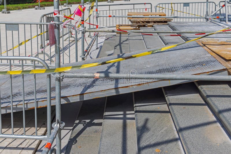 Construction Site Ramp stock image. Image of stairway - 259448065