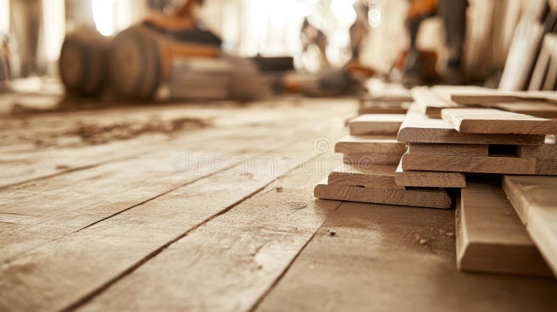 Construction Site: Raw Lumber and Equipment Ready for Installation ...