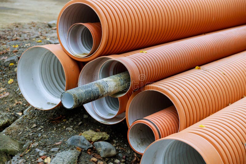 Construction Site on Reconstruction of the City Water System at Plastic ...