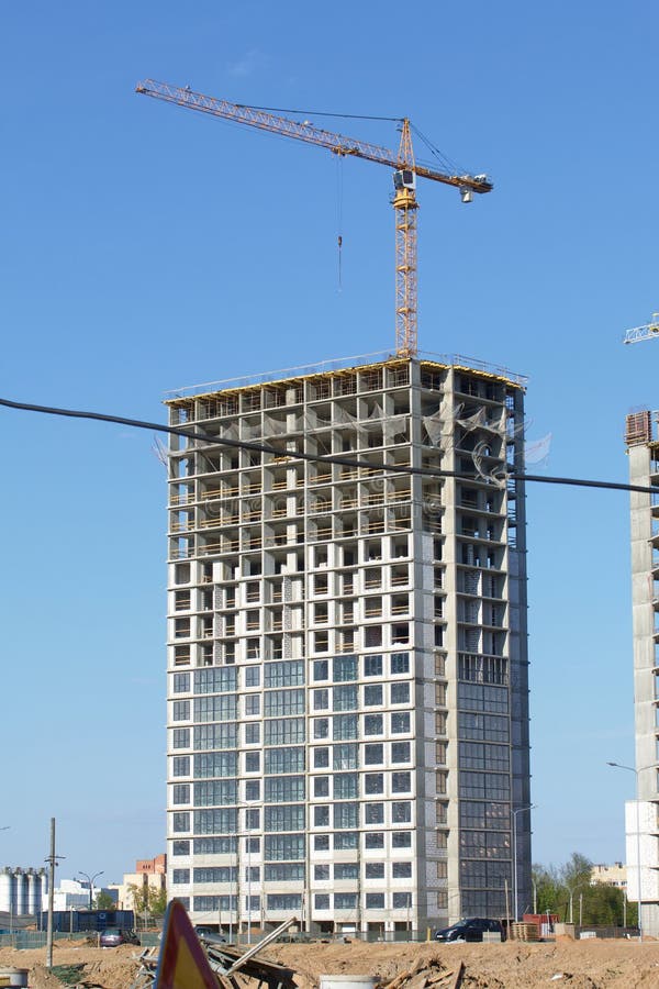 Construction Site. Reinforced Concrete Frame of a Multi-storey Building ...