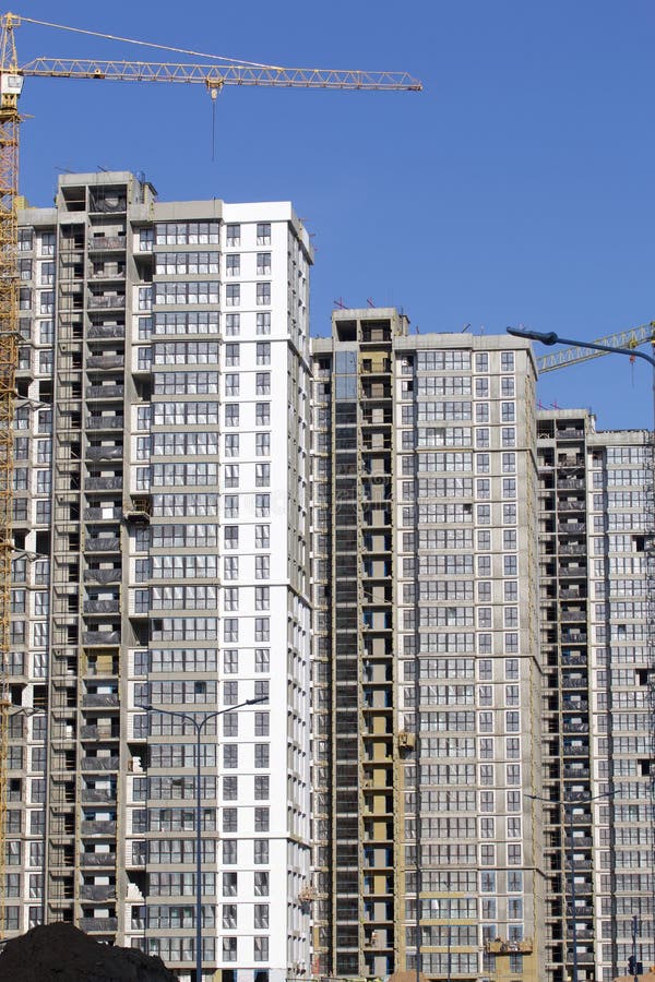 Construction Site. Reinforced Concrete Frames of Multi-storey Buildings ...