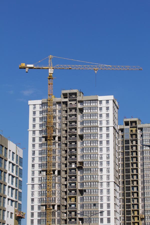 Construction Site. Reinforced Concrete Frames of Multi-storey Buildings ...