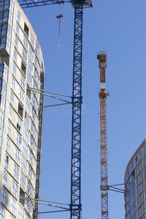 Construction Site. Reinforced Concrete Frames of Multi-storey Buildings ...