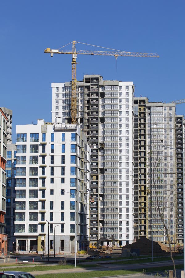 Construction Site. Reinforced Concrete Frames of Multi-storey Buildings ...