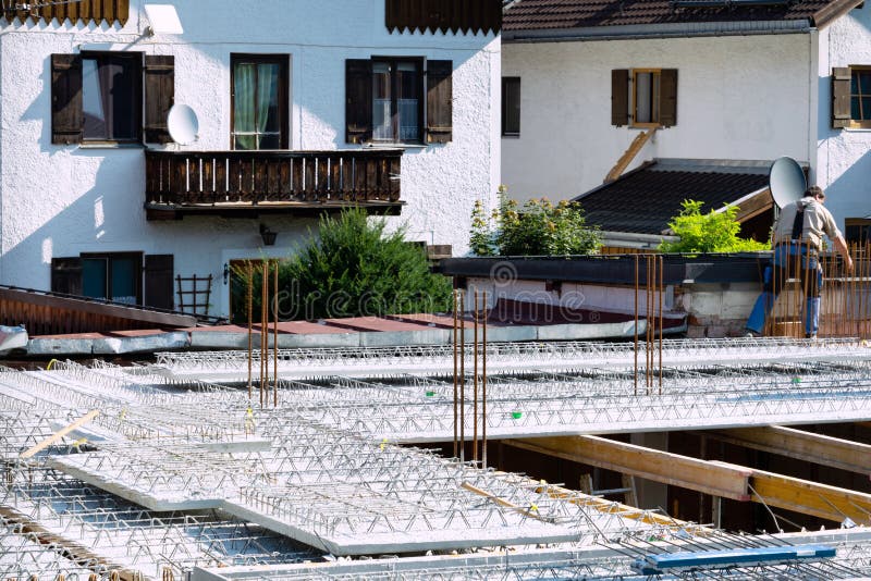 Construction Site in a Residential Area Where the Worker is Located ...