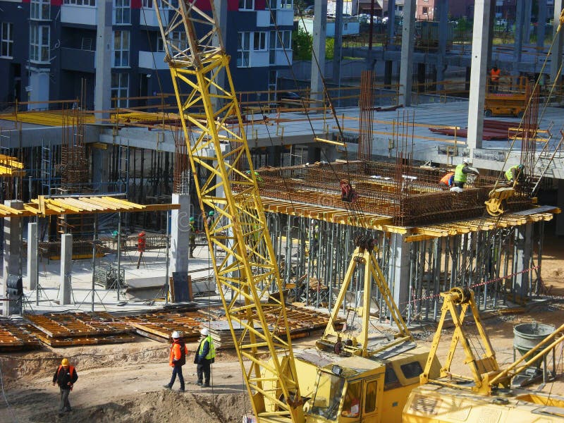 On the Construction Site of a Residential Building Editorial ...