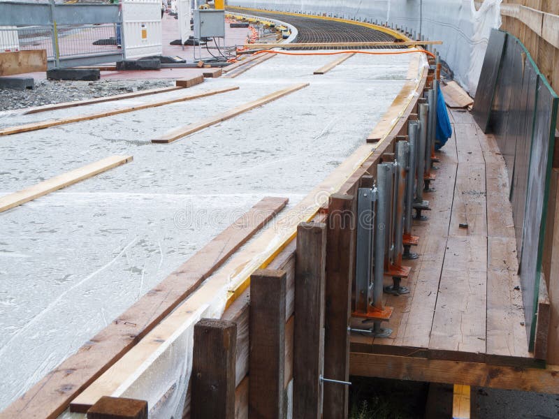 Construction Site of a Road Curve Stock Image - Image of reinforced ...