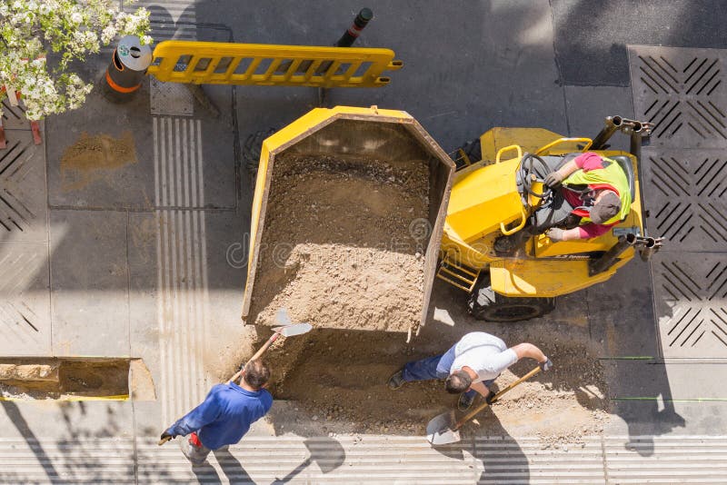 Construction Site at a Road in Summer. Aerial View Editorial Stock ...