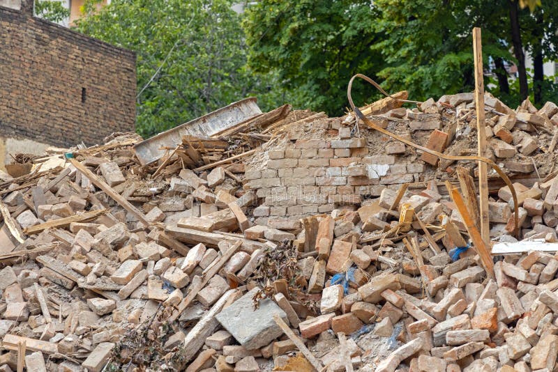 Rubble after demolition stock image. Image of distaster - 84126747