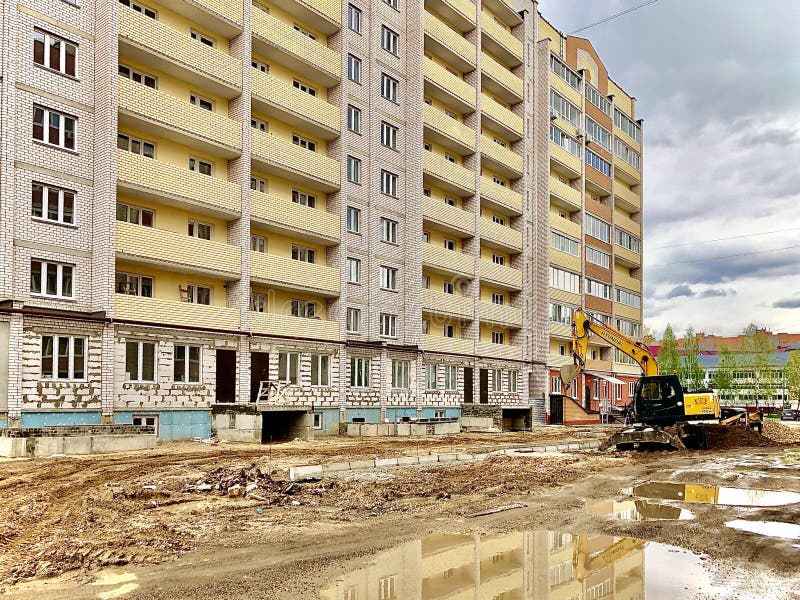 Construction Site in Russia Editorial Photo - Image of house, facade ...