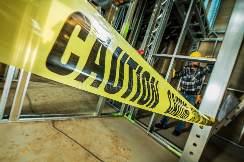 Construction Site Safety Caution Tapes Stock Image - Image of ...