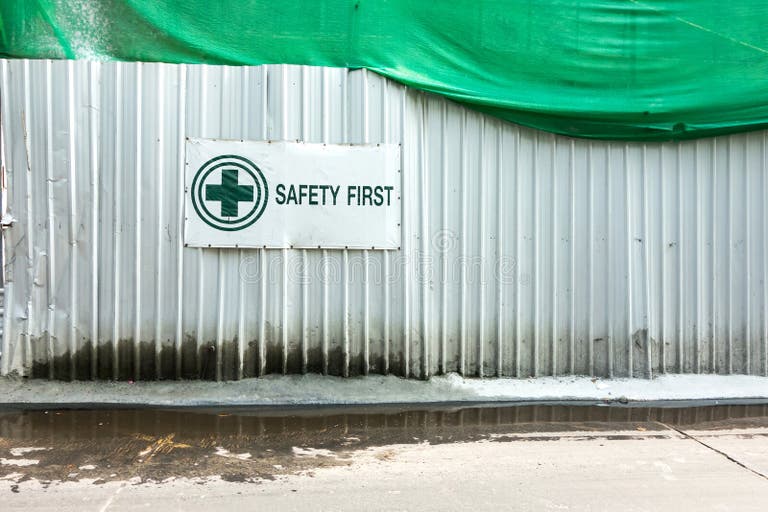 Construction Site , Safety First Stock Photo - Image of sign, injury ...