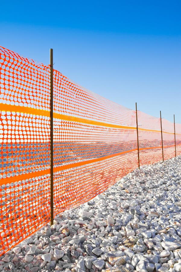 Construction Site with Safety Orange Stock Image - Image of white ...
