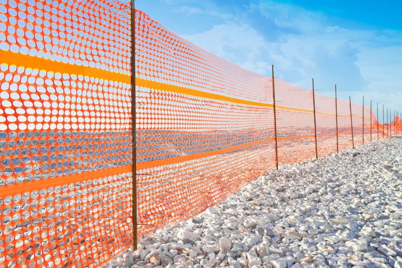 Plastic Safety Grid in Construction Site Areas for the Protection of ...