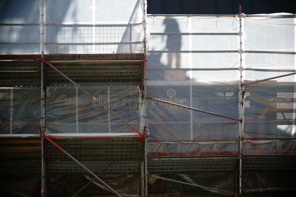 Construction Site scaffold stock image. Image of roofing - 76753505