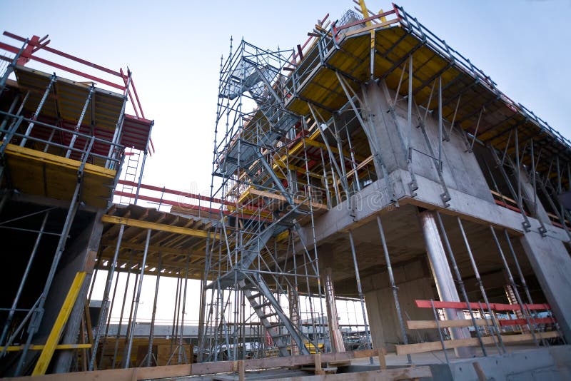 Construction Site with Scaffolder Stock Image - Image of scaffold ...