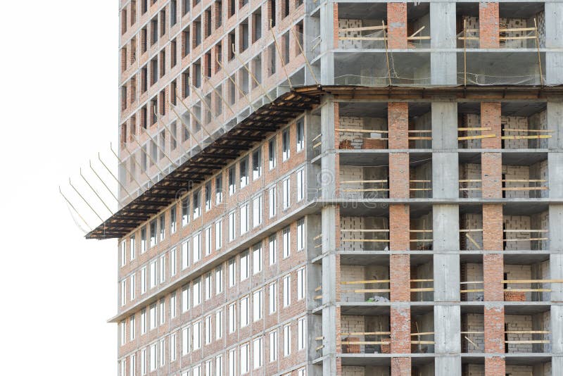Construction Site. Scaffolding. Building Frame. Exterior of Unfinished ...