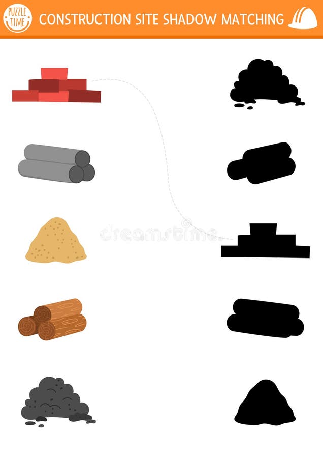 Construction Site Shadow Matching Activity with Different Materials ...