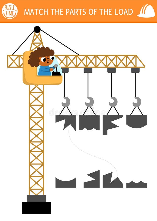 Construction Site Shadow and Shape Matching Activity with Lifting Crane ...