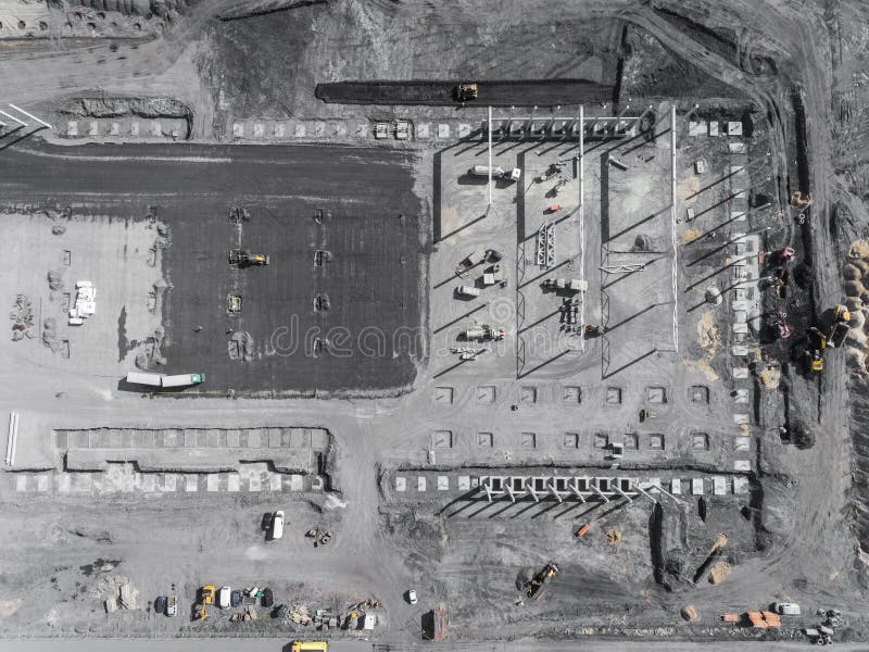 Construction Site Shot from Above.Industrial Area. Stock Image - Image ...