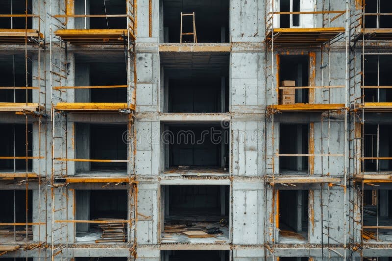 Construction Site Showcasing a Modern Apartment Complex Under ...