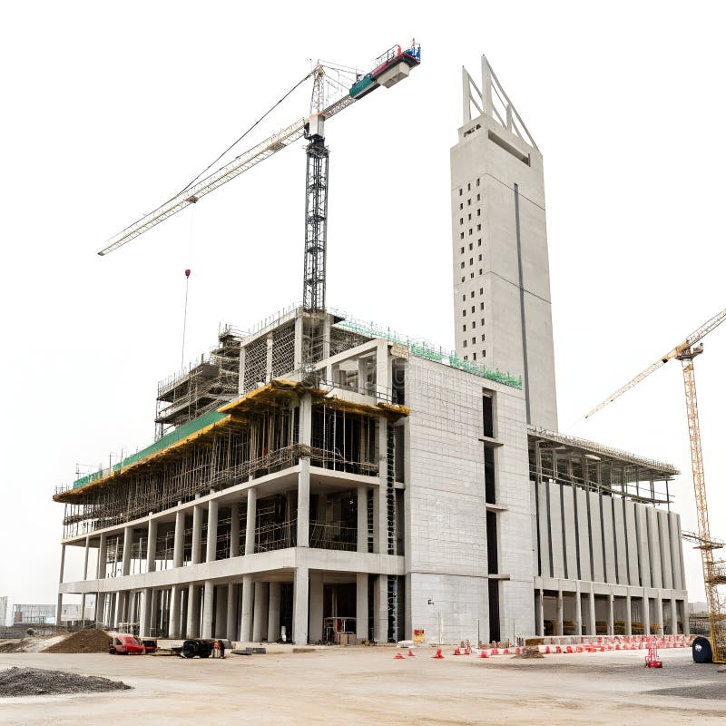 Construction Architecture Building Development Isolated on White ...