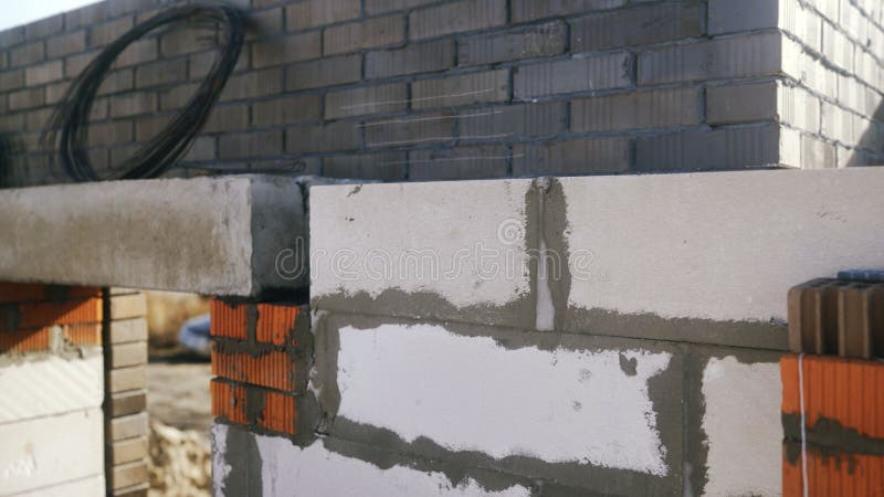 Construction Site Showing Concrete Lintel Over Brick Wall Opening Stock ...