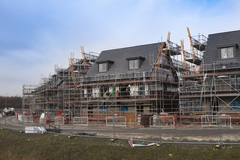 New Built Homes Construction Site in England Uk Stock Image - Image of ...