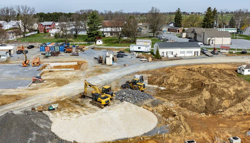 Construction Site Shows Machinery and Progress on Development Near ...