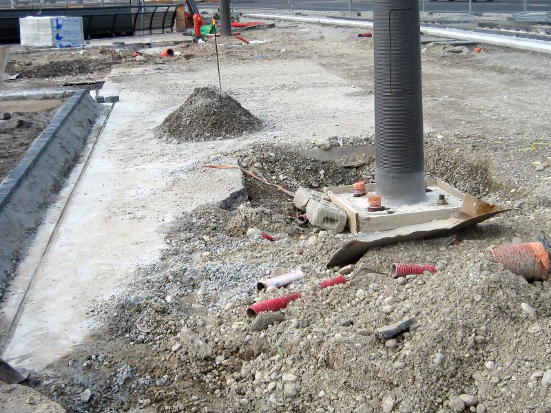 A Construction Site for the Construction of a Sidewalk on a City Street ...