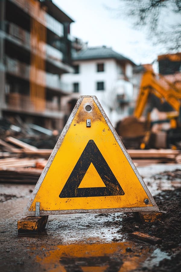 Construction Site Sign with Clearly Marked Safety Reminders for Workers ...