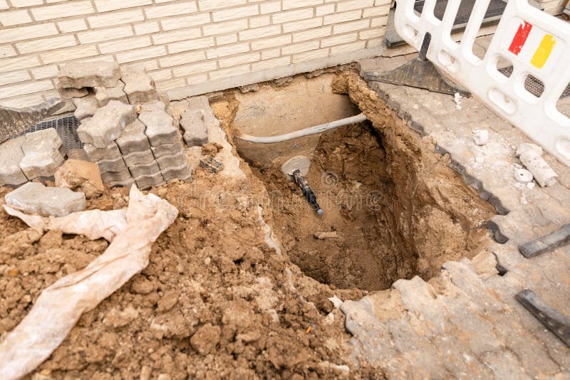 Construction Site Sign Cordoning Off on a Road Stock Photo - Image of ...