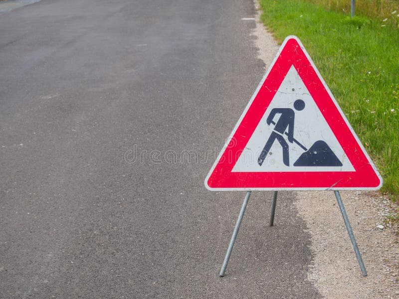 Construction Site Sign in Germany Stock Image - Image of site ...