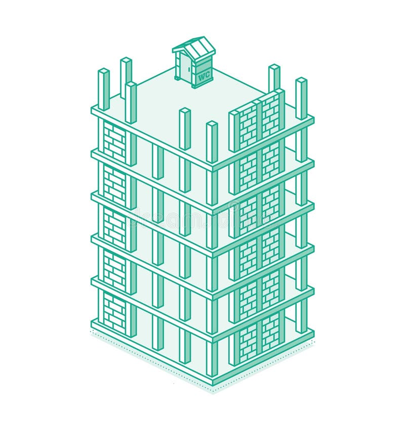Construction Site with Skyscraper. Process of Building Multi-storey ...