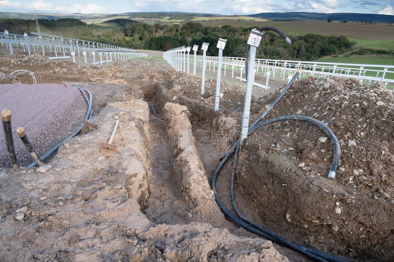 Construction Site for Solar Panel System, Transformation To Renewable ...
