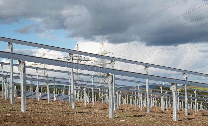Construction Site for Solar Panel System, Transformation To Renewable ...