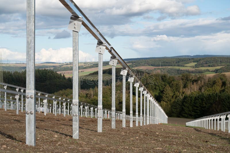 Construction Site for Solar Panel System, Transformation To Renewable ...