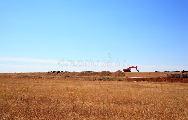 Construction Site in Spanish Countryside Stock Image - Image of trucks ...