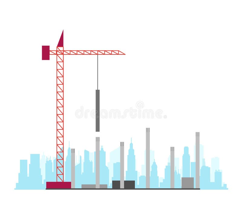Construction Site Stage. Multi Story House Construction. Building ...