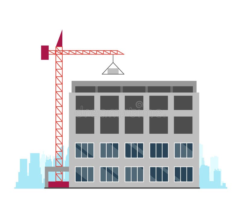 Construction Site Stage. Multi Story House Construction. Building ...