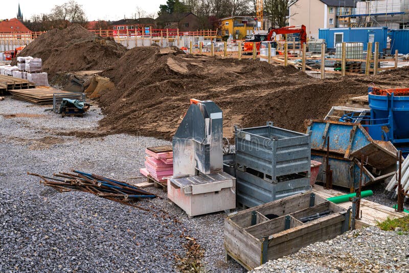 Construction Site with the Start of Excavation Work Stock Image - Image ...