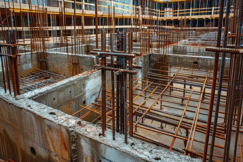 Construction Site with Steel Bars, Suitable for Industrial Concepts ...