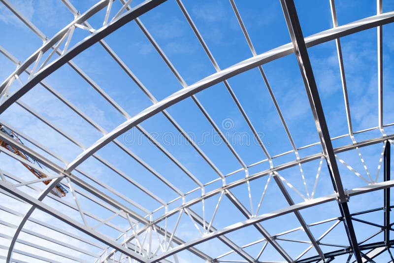 Construction Site with a Steel Frame Structures. Stock Image - Image of ...