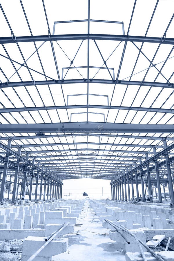 Steel Structure is Under Construction Stock Photo - Image of room ...