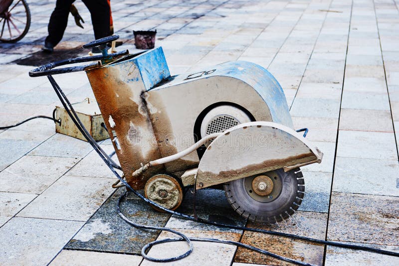 Marking Machine Ready for Paint a Pedestrian Crosswalk Stock Image ...