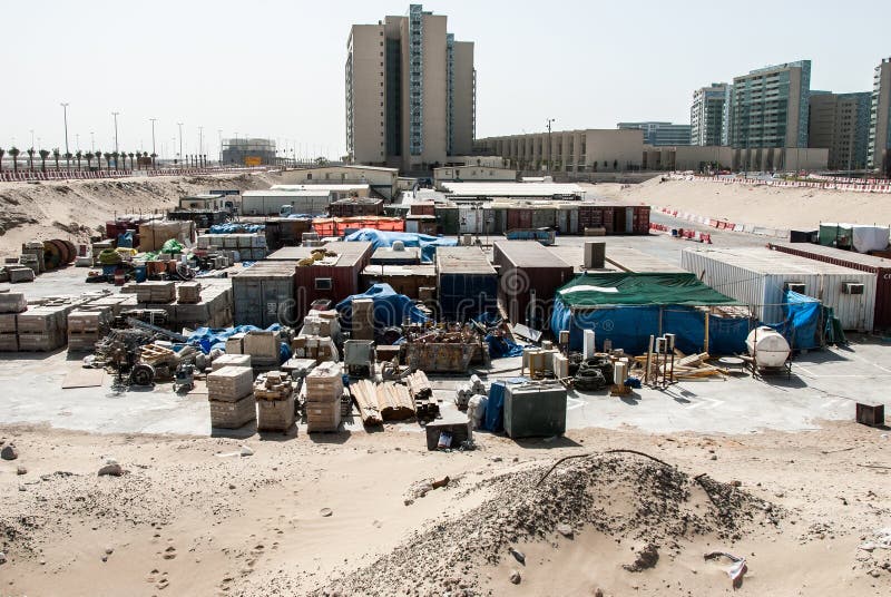 Construction Site Storage Area Stock Image - Image of desert, equipment ...