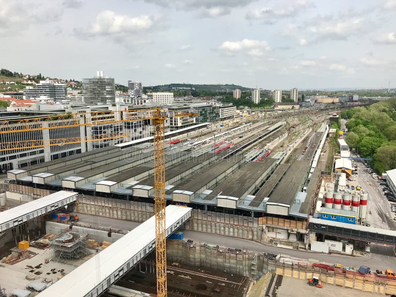 Construction Site at Stuttgart Main Station for the Stuttgart21 Railway ...