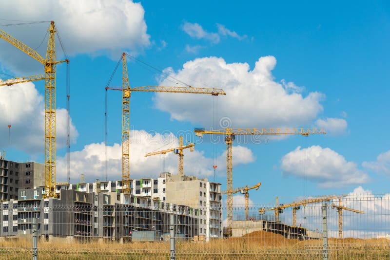 Construction Site in a Summer Day Stock Image - Image of craft, high ...