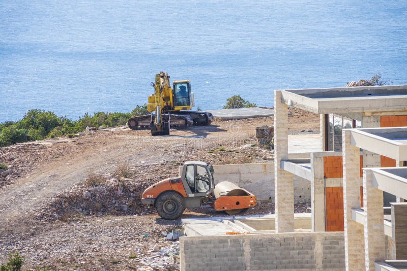 Construction Site on a Sunny Spring Day Editorial Image - Image of ...