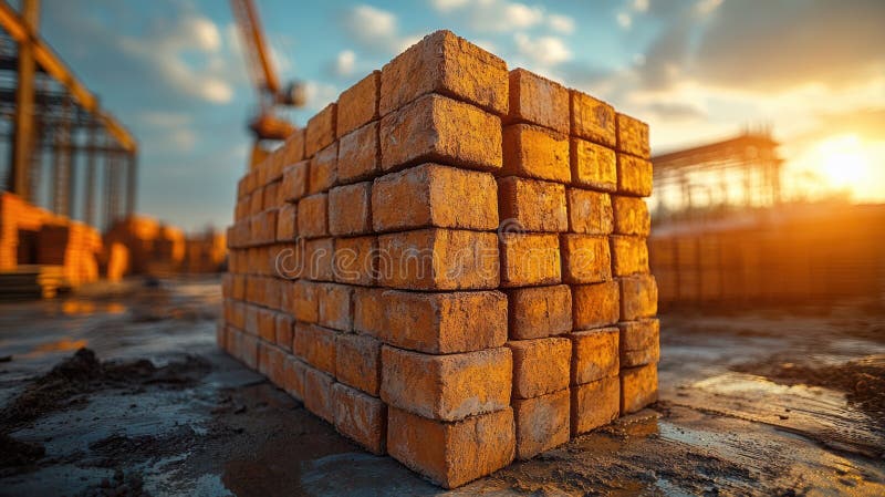 Construction Site Sunset Building Frames Equipment Stock Photos - Free ...